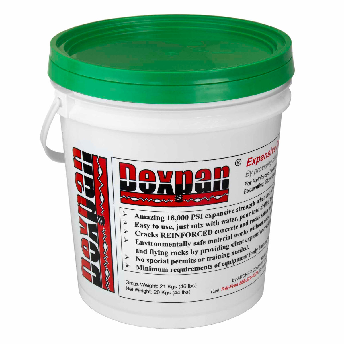 Dexpan Expansive Demolition Grout 44 lb. bucket for Rock Cracking