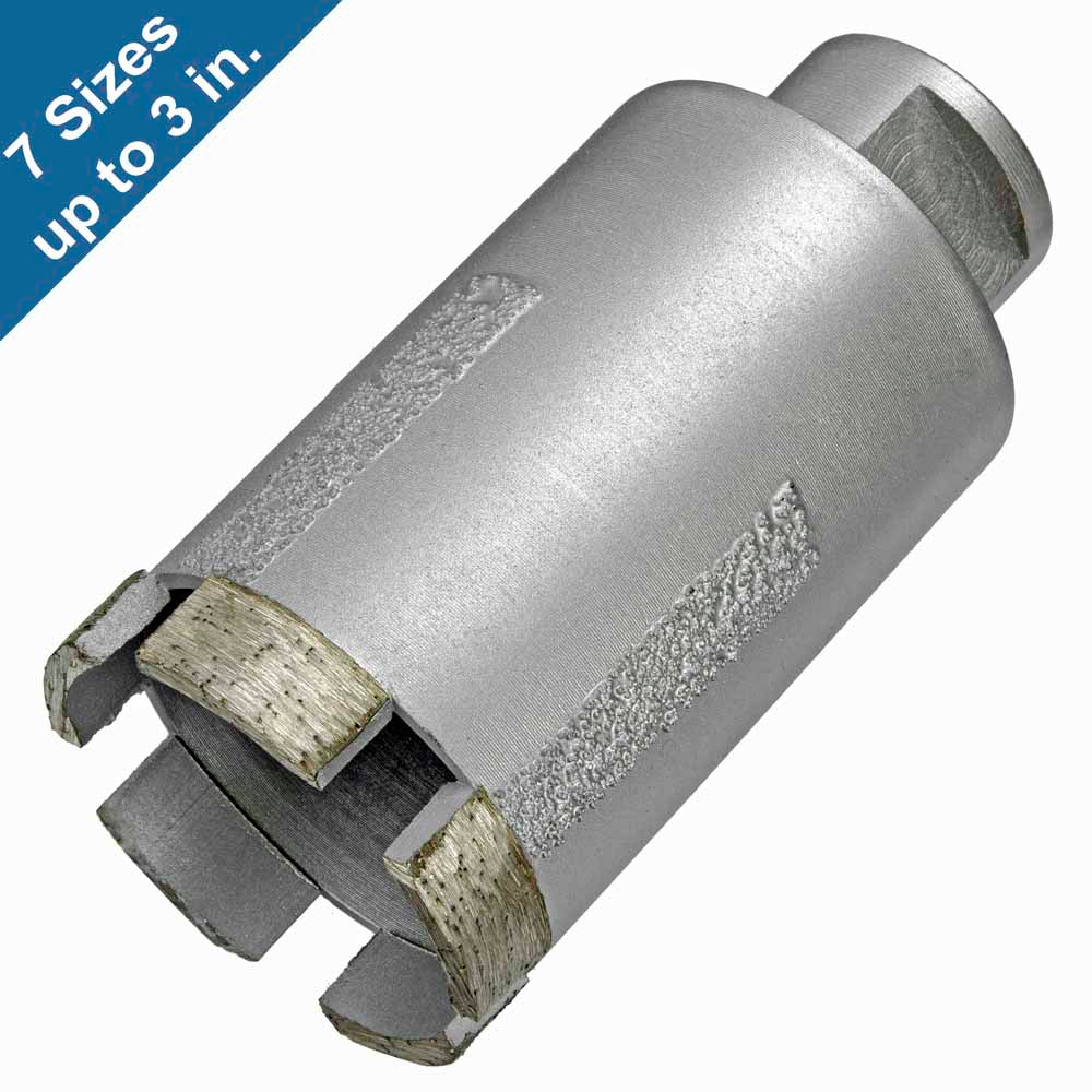 Wet Diamond Core Bits with Side Strips for Granite Drilling (7 Sizes)